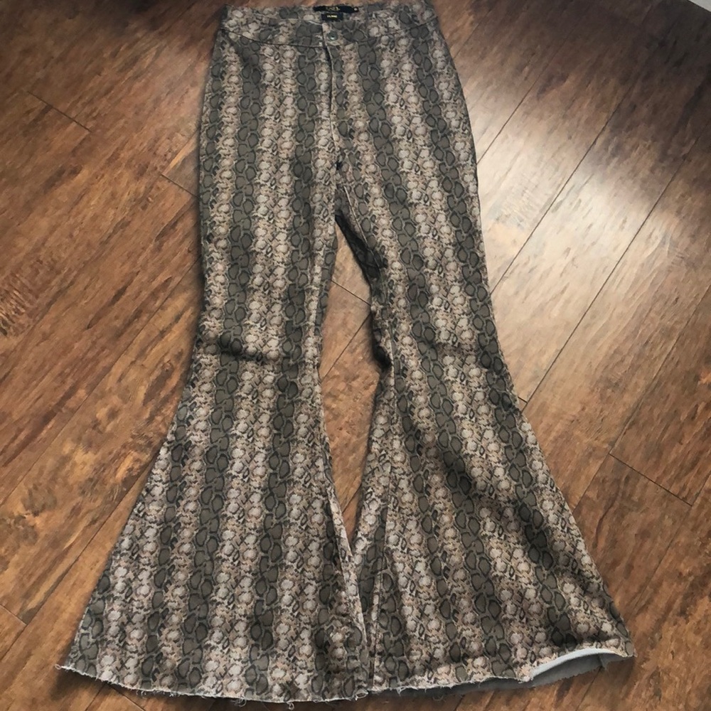 Snake Print Flares - Gem